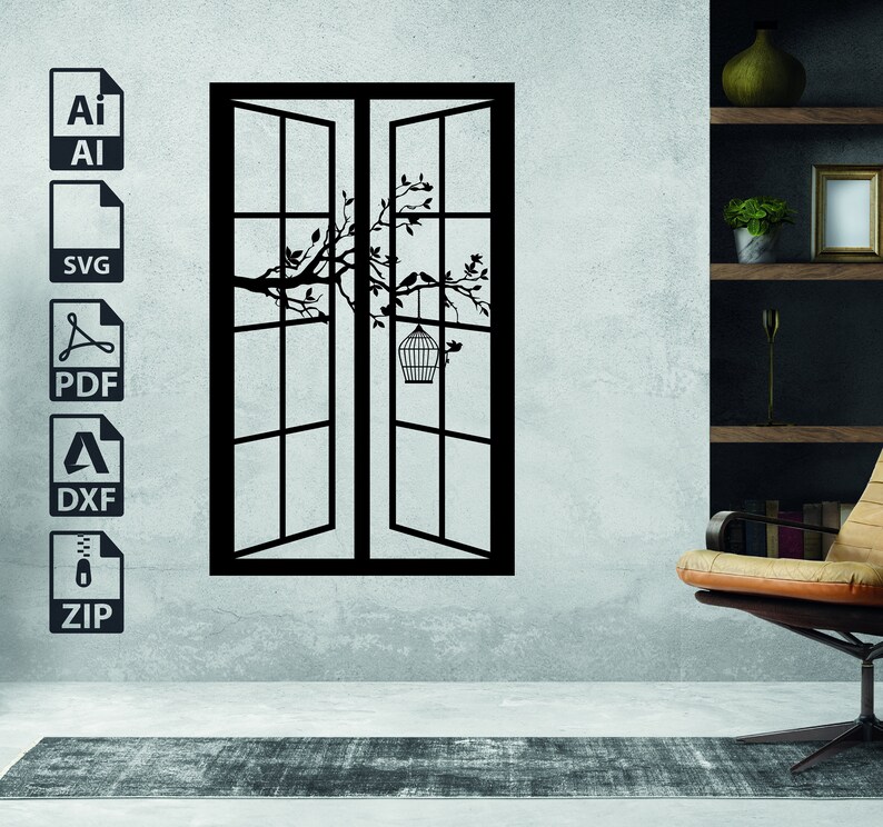 Window and Svg Dxf Files Laser Cut Birds Metal Wall Decor - Etsy