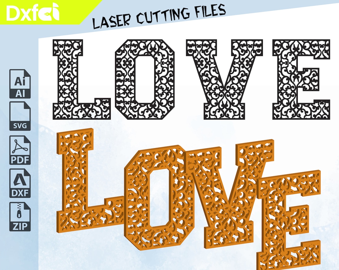 Love Svg Love Dxf Files Wood Metal Wedding Hall Welcome Cnc Cut Metal ...
