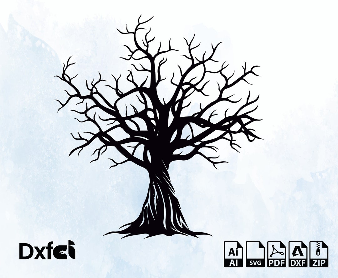 Tree Decor Wall Art Tree Dxf Svg Files Laser Cutting Drawings Decor Cnc ...