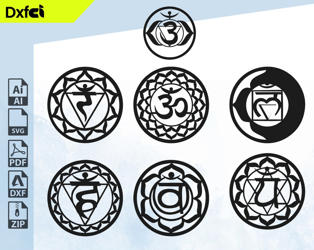 Chakra SVG Chakra DXF Files Chakra Laser Cut Clipart Cricut Vinyl ...