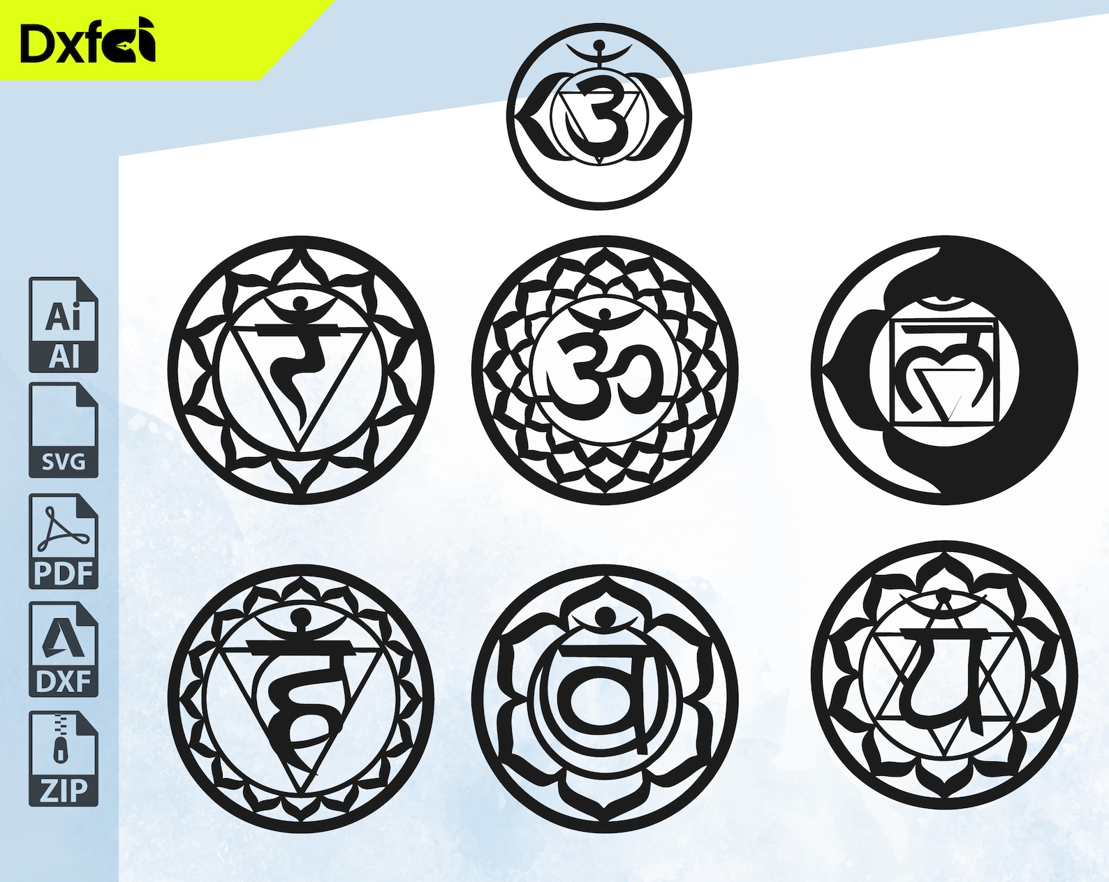 Chakra SVG Chakra DXF Files Chakra Laser Cut Clipart Cricut Vinyl ...