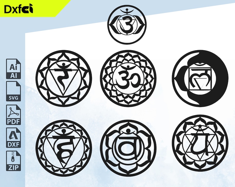 Chakra SVG Chakra DXF Files Chakra Laser Cut Clipart Cricut Vinyl ...