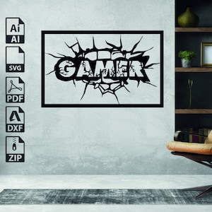 Gamer Svg, Laser Cut Files Gamer for Tshirt Svg, Gamer Wall Room or ...