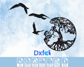 Heart Tree Dxf, Love Heart Tree Svg, Heart With Tree Dxf, Svg, Eps, Png ...