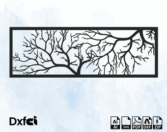 Bamboo Tree Dxf Files Panels Tree Clipart Cn Dxf for Plasma - Etsy