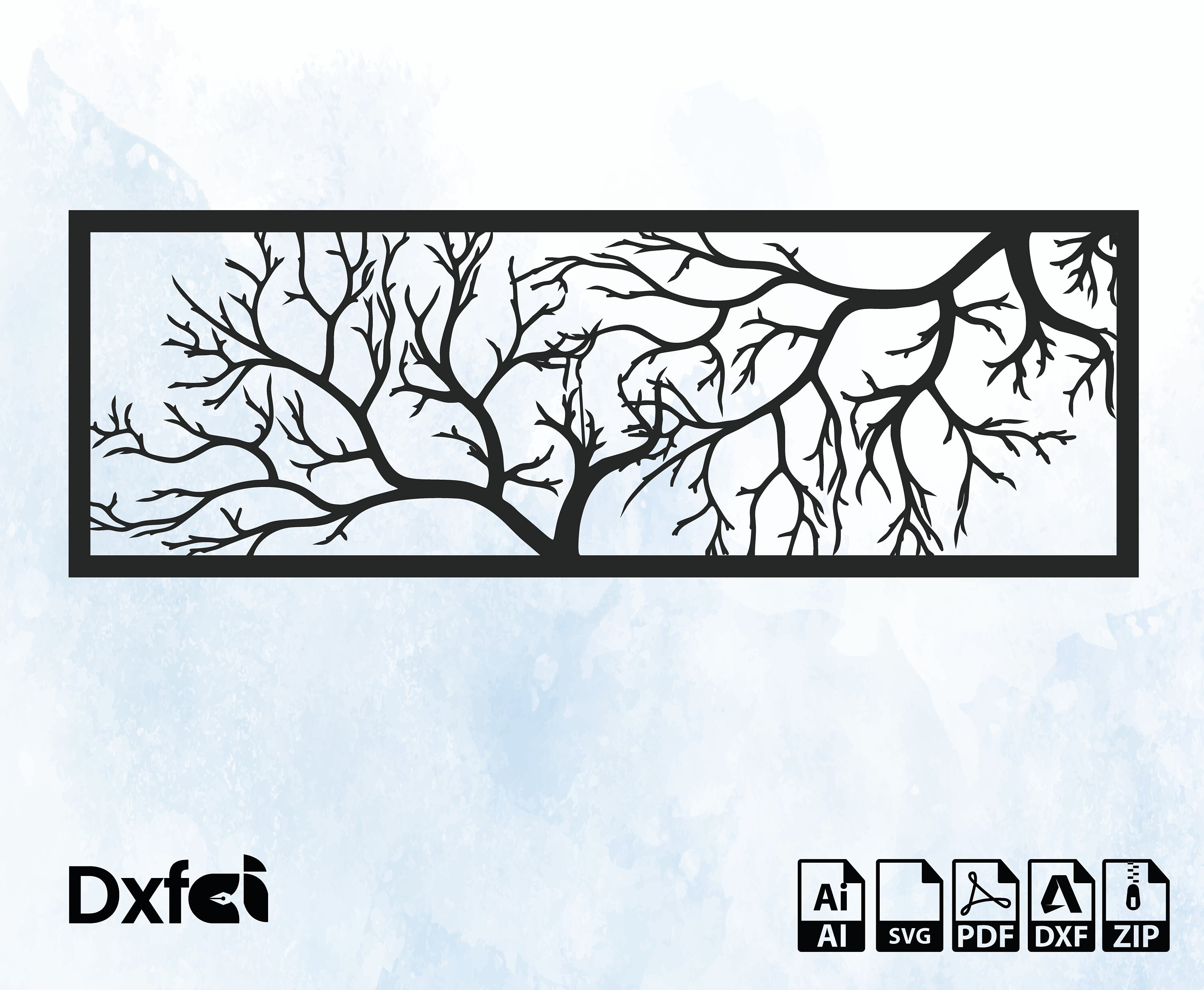 Canvas Svg Dxf Files Tree Leaf Dxf Svg Files Laser Cutting Metal and ...