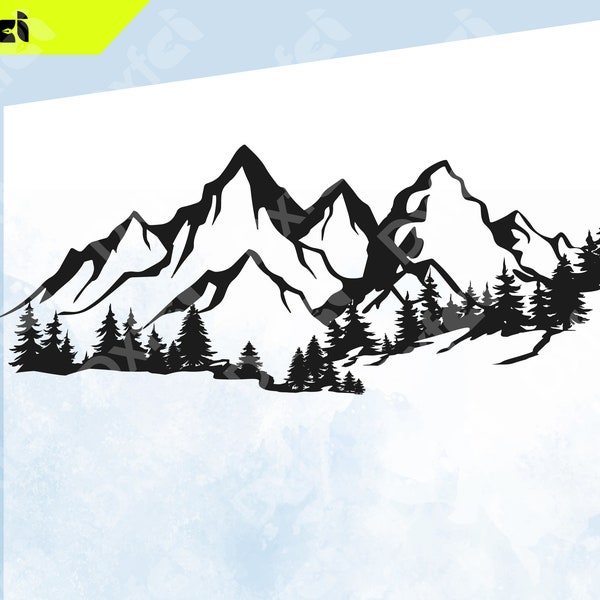 Dxf Mountain and Forest - Etsy