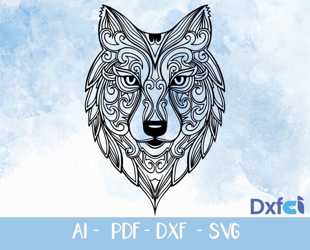 Wolf Pattern Wall Decor Design Side View Wolf Drawing Download Now ...