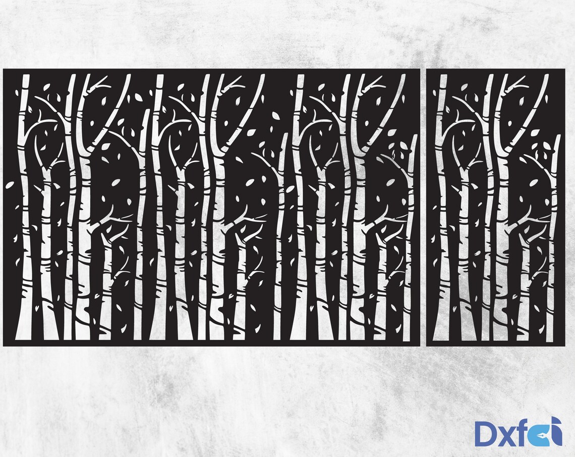 Bamboo Tree Dxf Files Panels Tree Clipart Cn Dxf for Plasma Laser ...