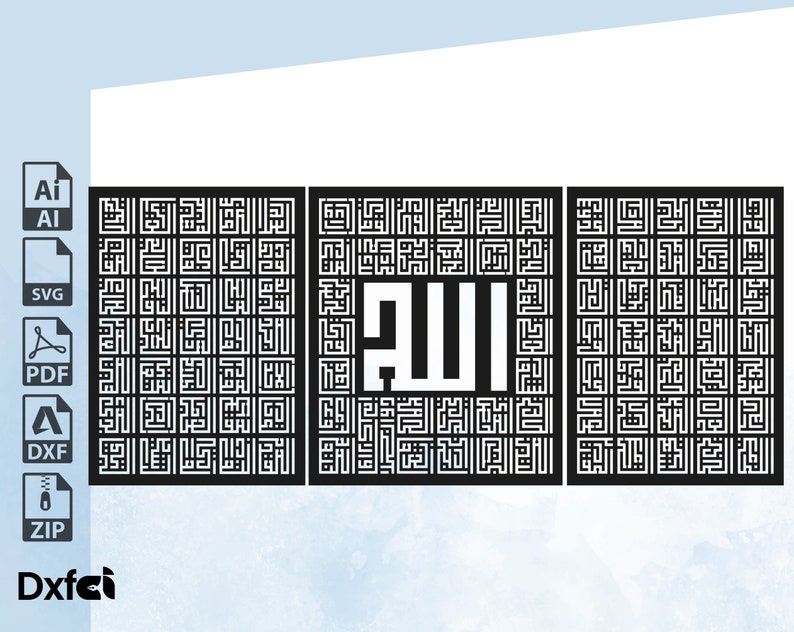 99 Names of Allah Wall Art Islamic Arabic Decor God Names of 99 Laser ...