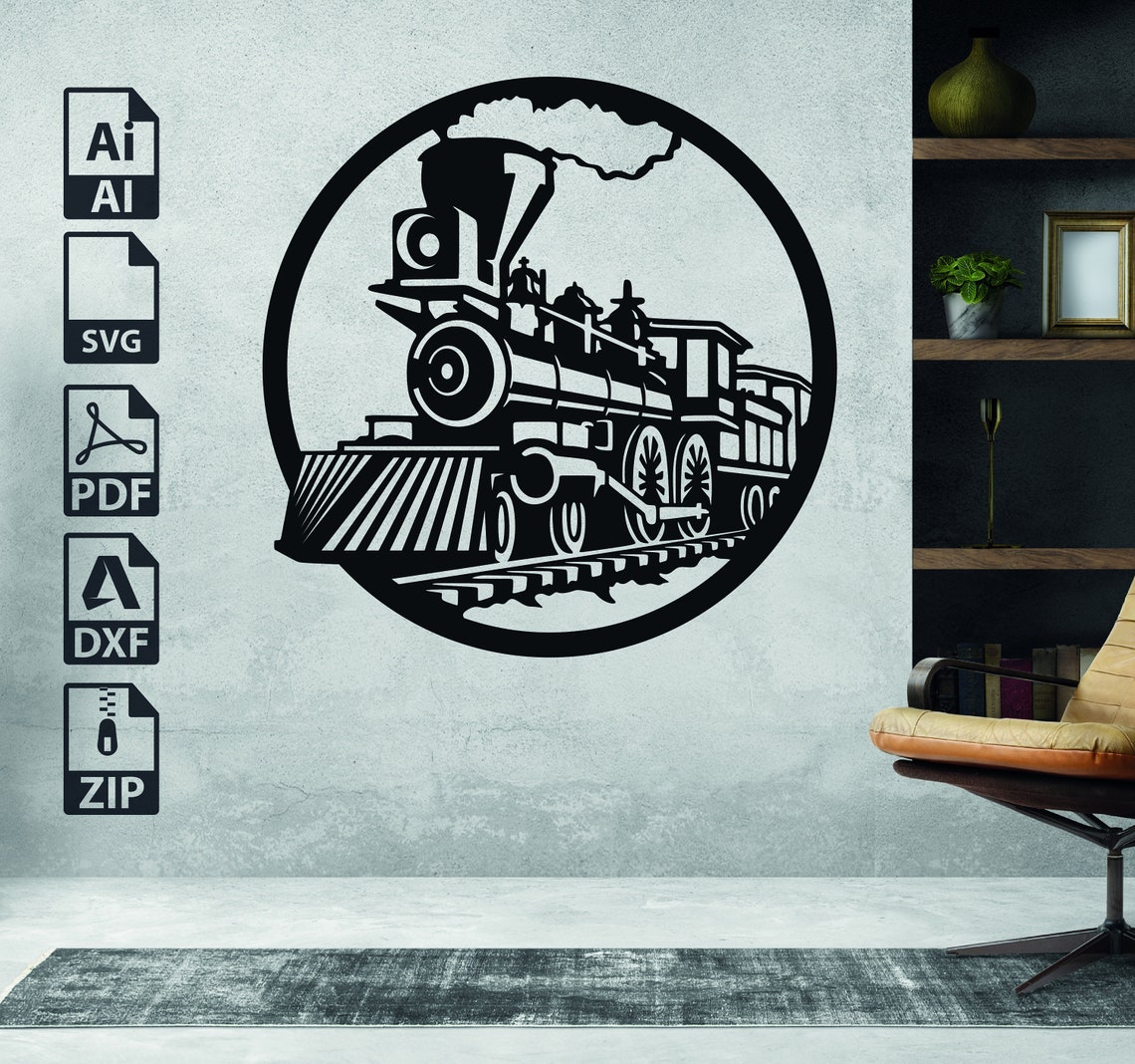 Train Svg Cut File Train Dxf Files Plasma Cut File Steam Etsy Canada