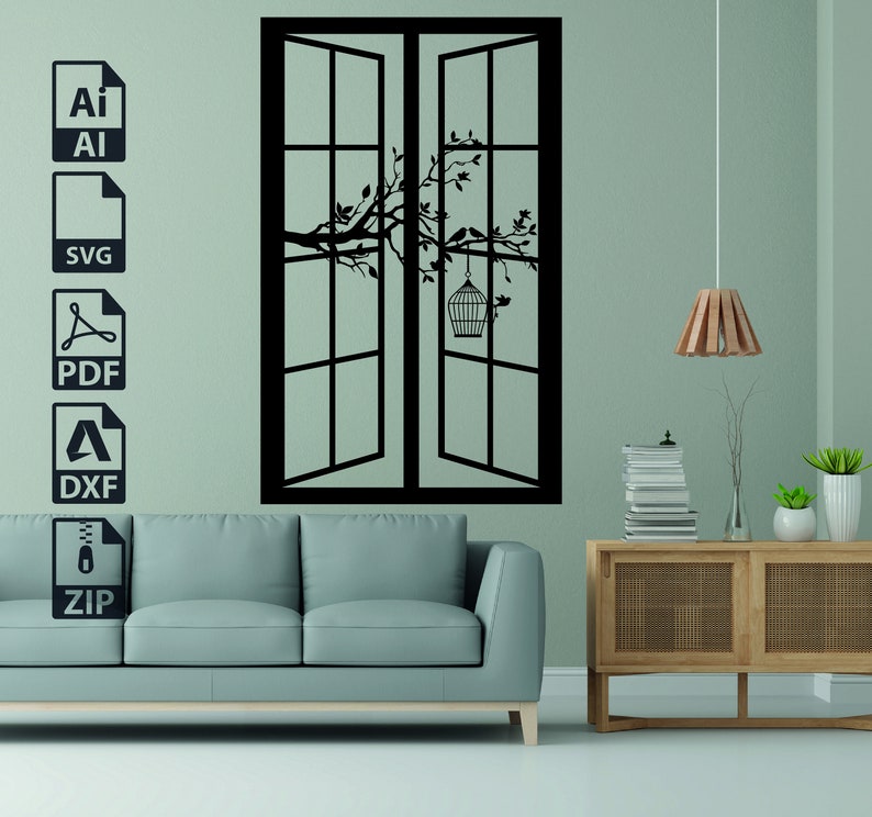 Window and Svg Dxf Files Laser Cut Birds Metal Wall Decor - Etsy