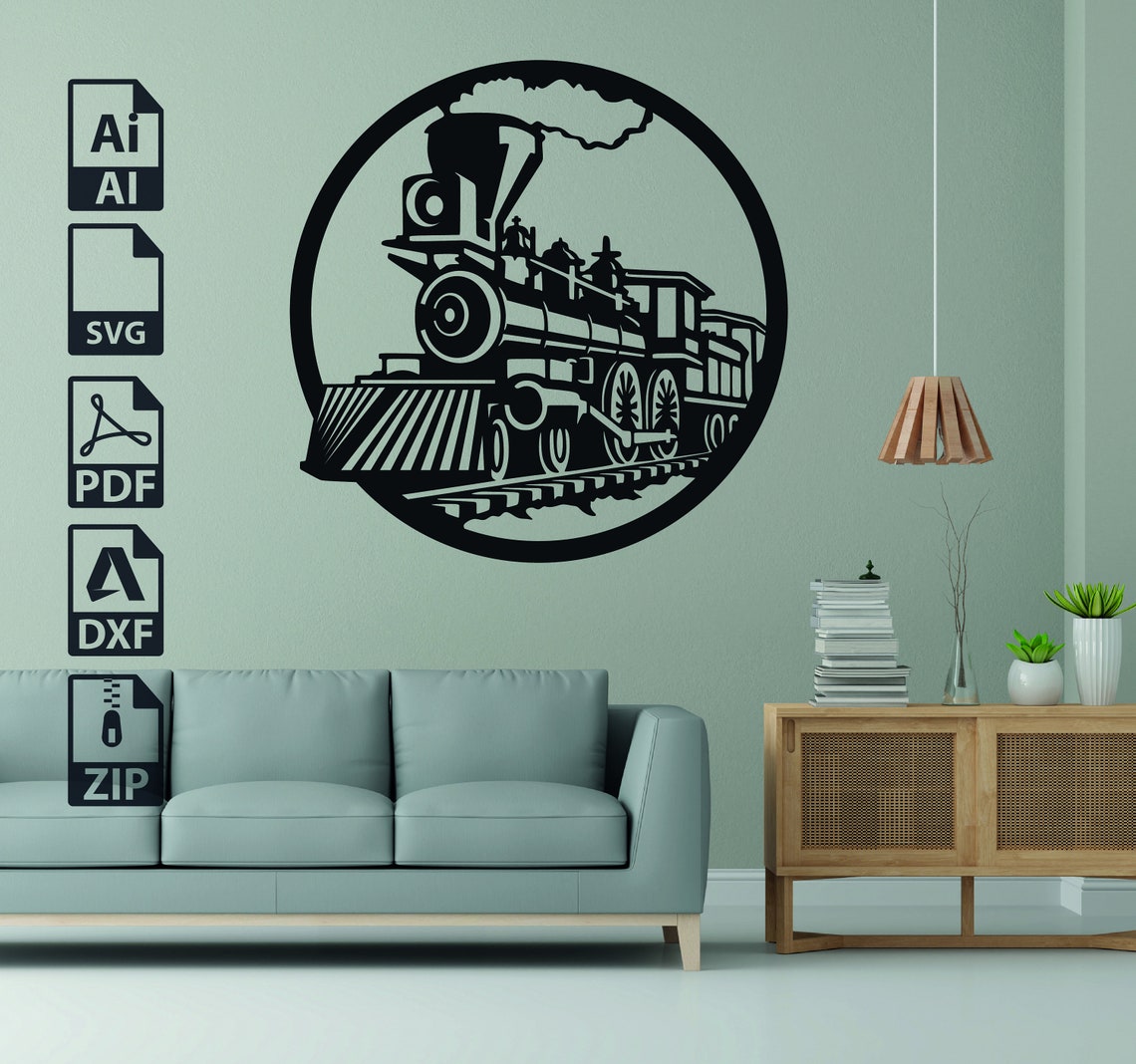 Train Svg Cut File Train Dxf Files Plasma Cut File Steam Etsy Canada