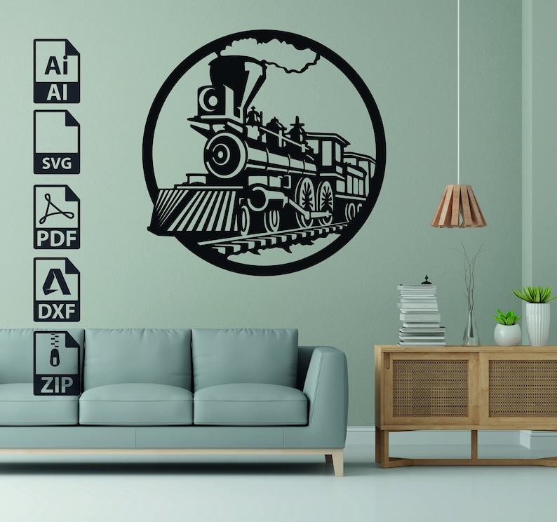 Train Svg Cut File, Train Dxf Files, Plasma Cut File, Steam Train Train ...