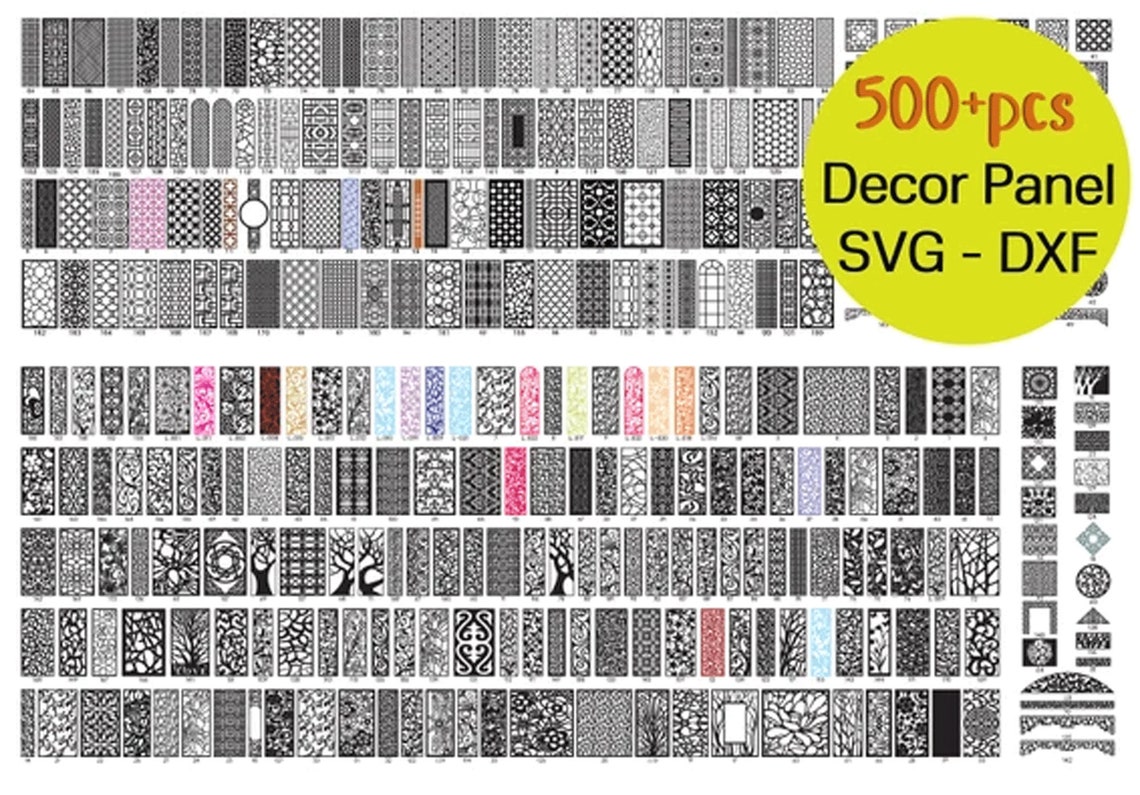 Panel Collection 500+cnc Files Panel Dxf Svg,lightburn Art Library for ...