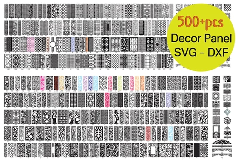Panel Collection 500+cnc Files Panel Dxf Svg,lightburn Art Library for ...