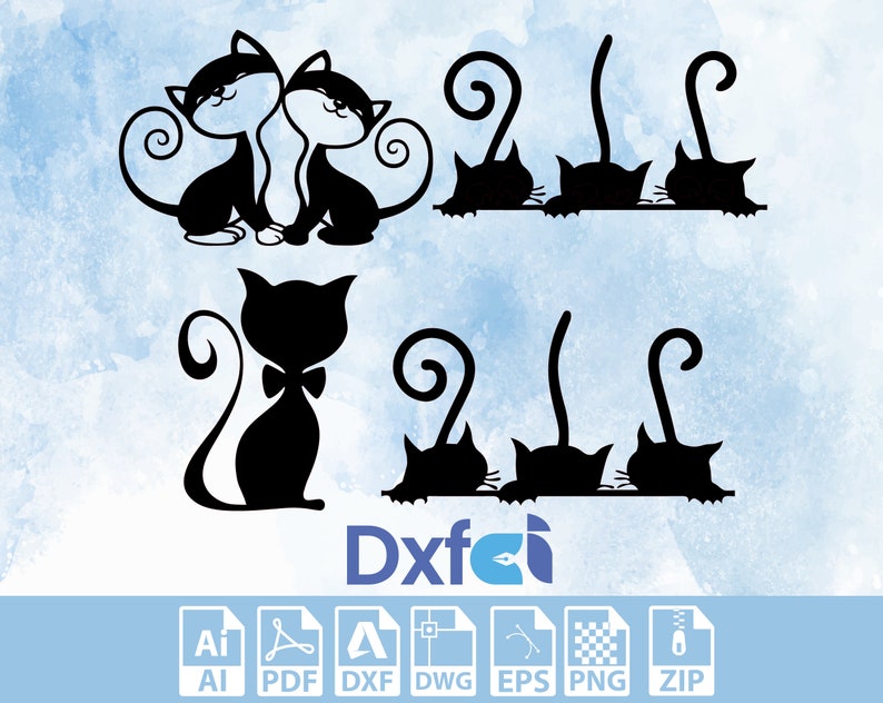 Cat Dxf Kitten Svg Pdf Digital Download Laser Cut Cnc Cutting - Etsy