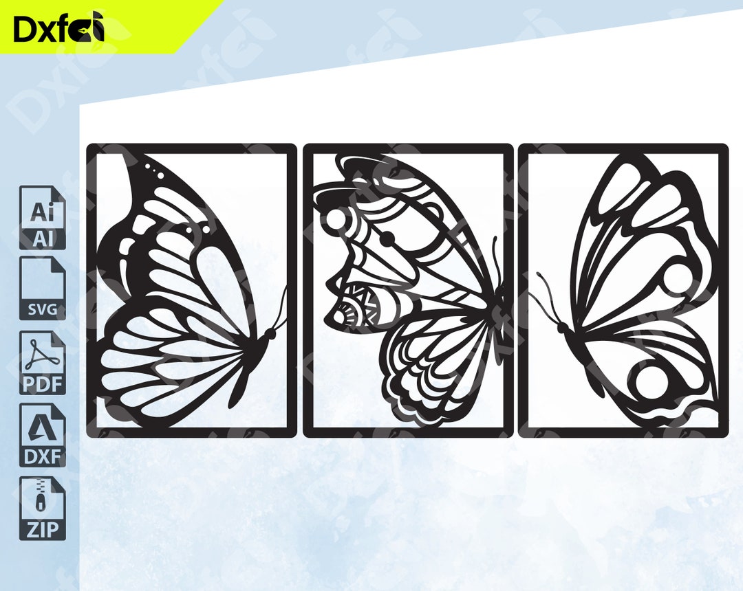 Butterfly Svg Butterflies Dxf Laser Cut File Wallart Laser Cut, Digital ...