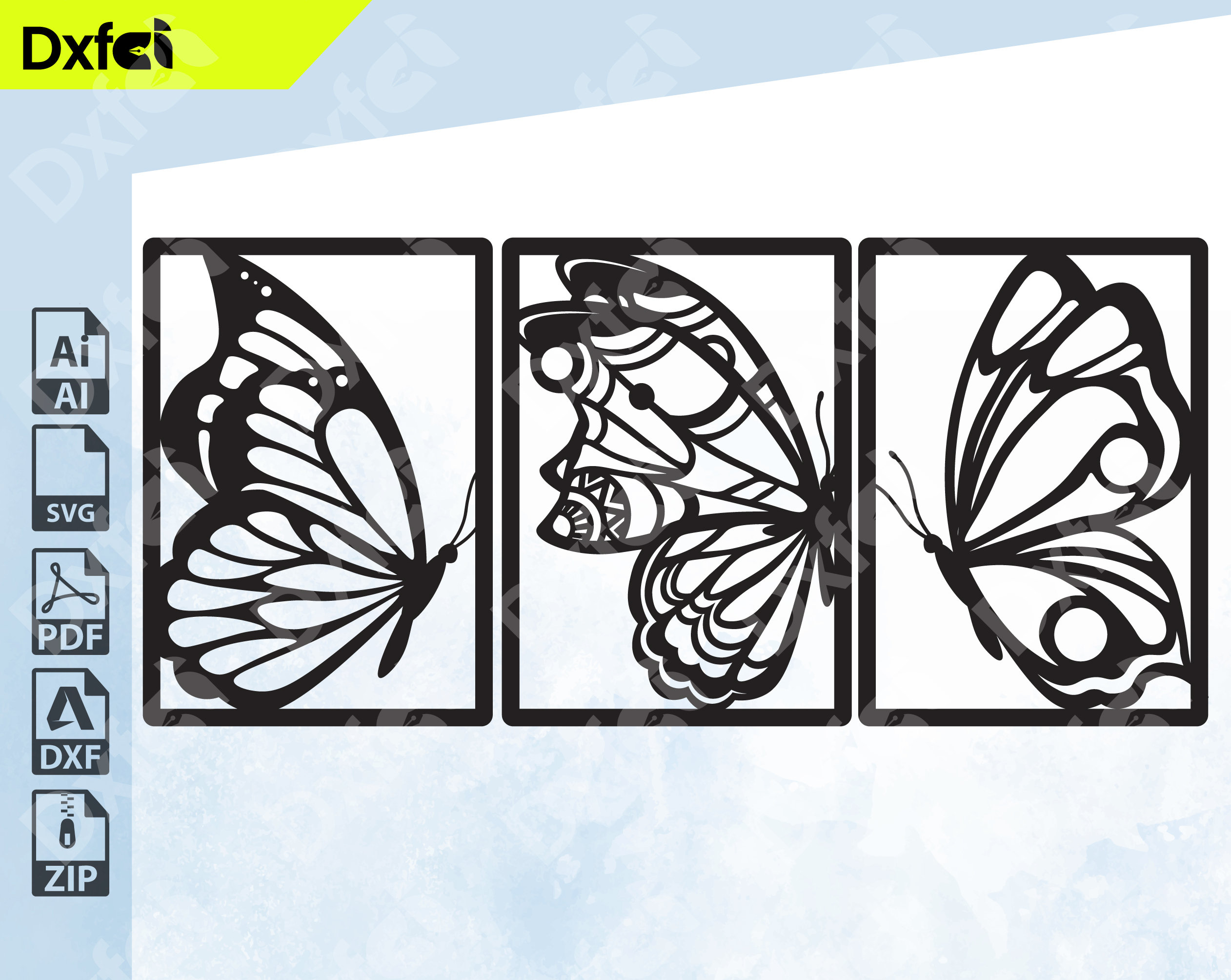 Butterfly Svg Butterflies Dxf Laser Cut File Wallart Laser Cut, Digital ...