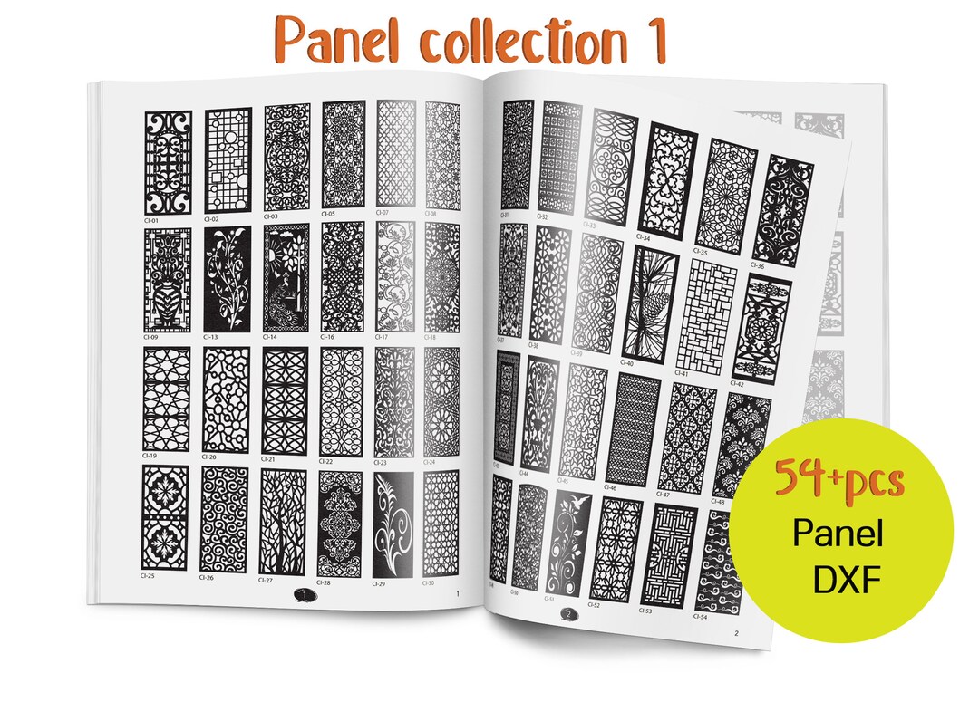 Screen Pattern Collection 1, 54 Pcs Panel Dxf Files Various Pattern ...