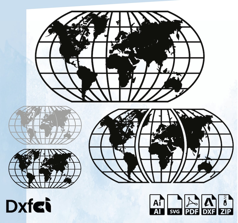 World Map Svg Maps Decor Wall Art Laser Cuts , Svg, Dxf, Plasma Cutting ...