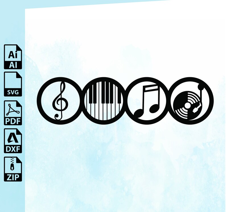 Music Notes DXF, Music Notes Svg, Notes Dxf, Music Dxf, Svg, Laser Cut ...