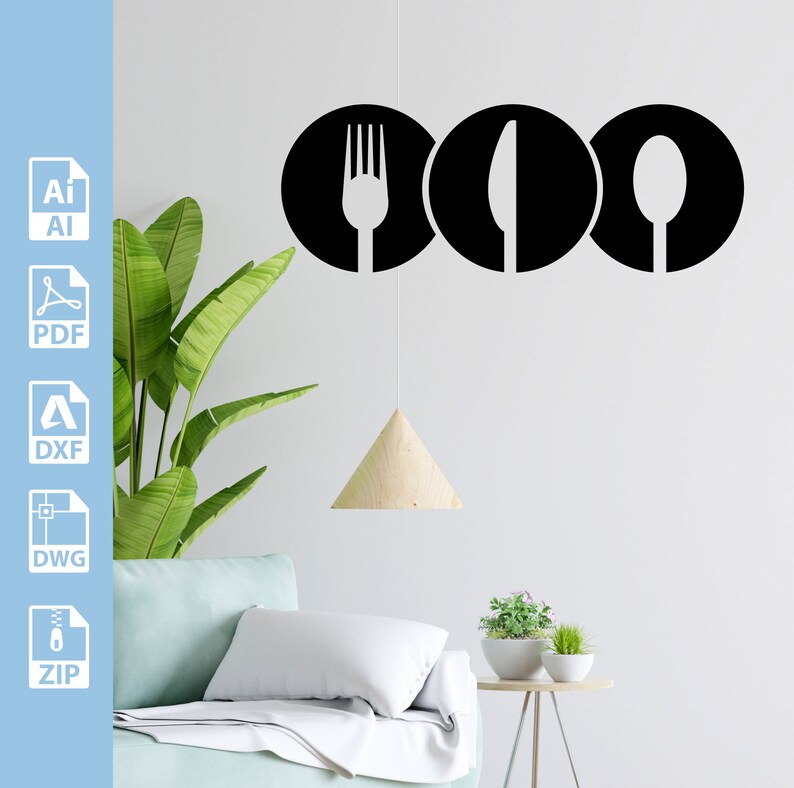 Fork Spoon Kitchen Decor SVG DXF, Laser Cut Files (digital Download) - Etsy