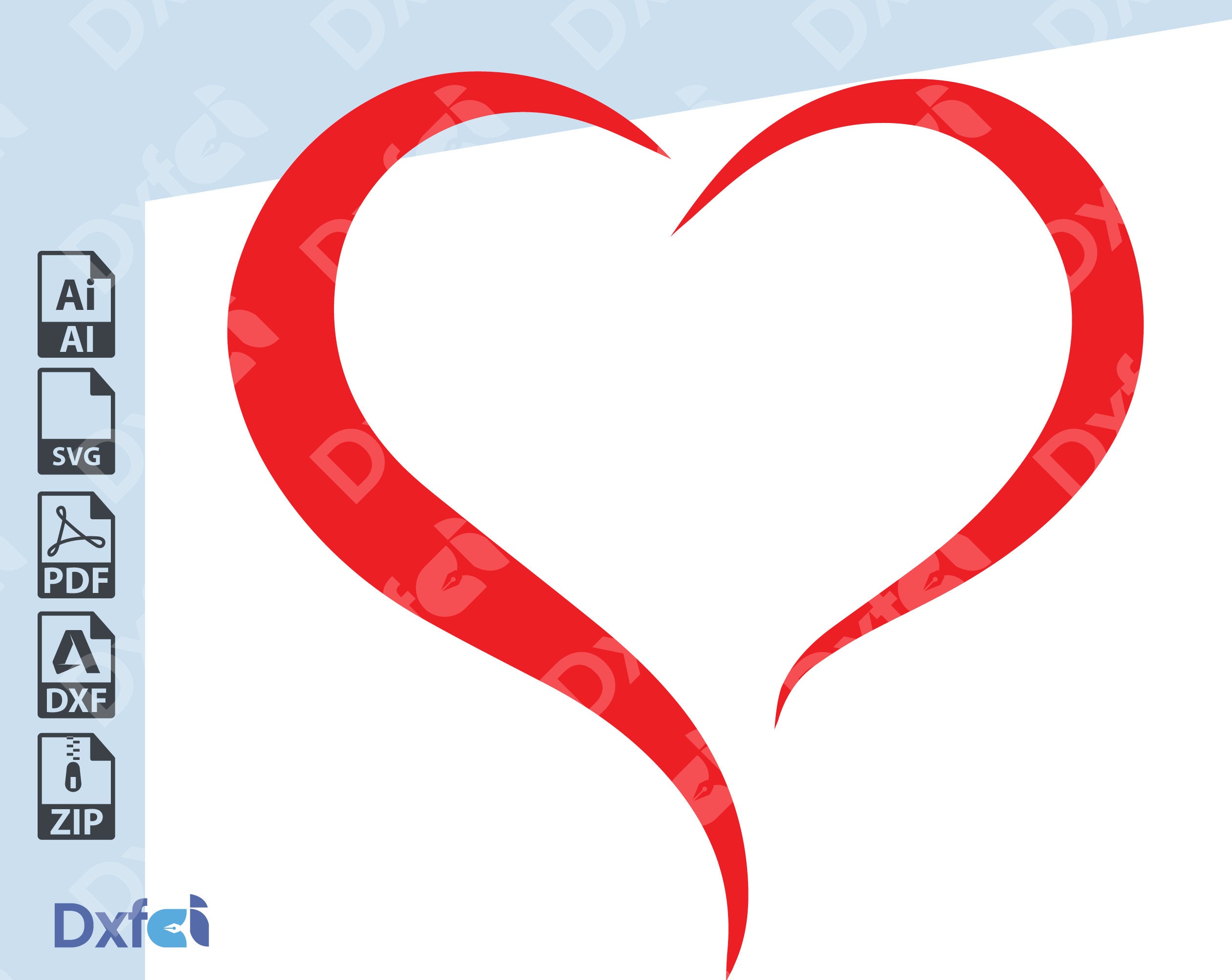 Heart Open SVG Jpgpng eps Pdfheart Digital Download - Etsy