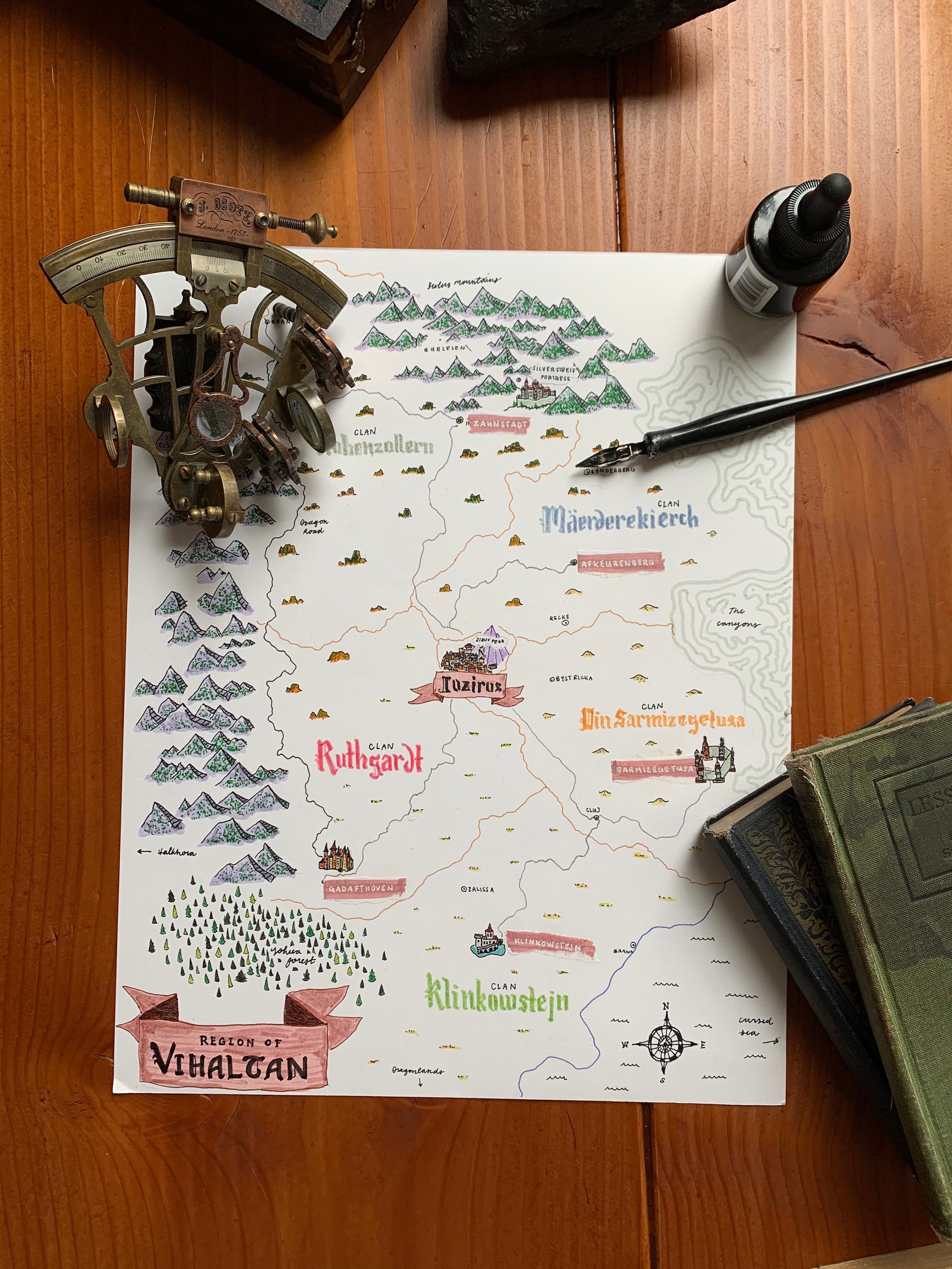 Custom Hand-drawn Fantasy Map With Color— RPG, Tabletop, Reference - Etsy