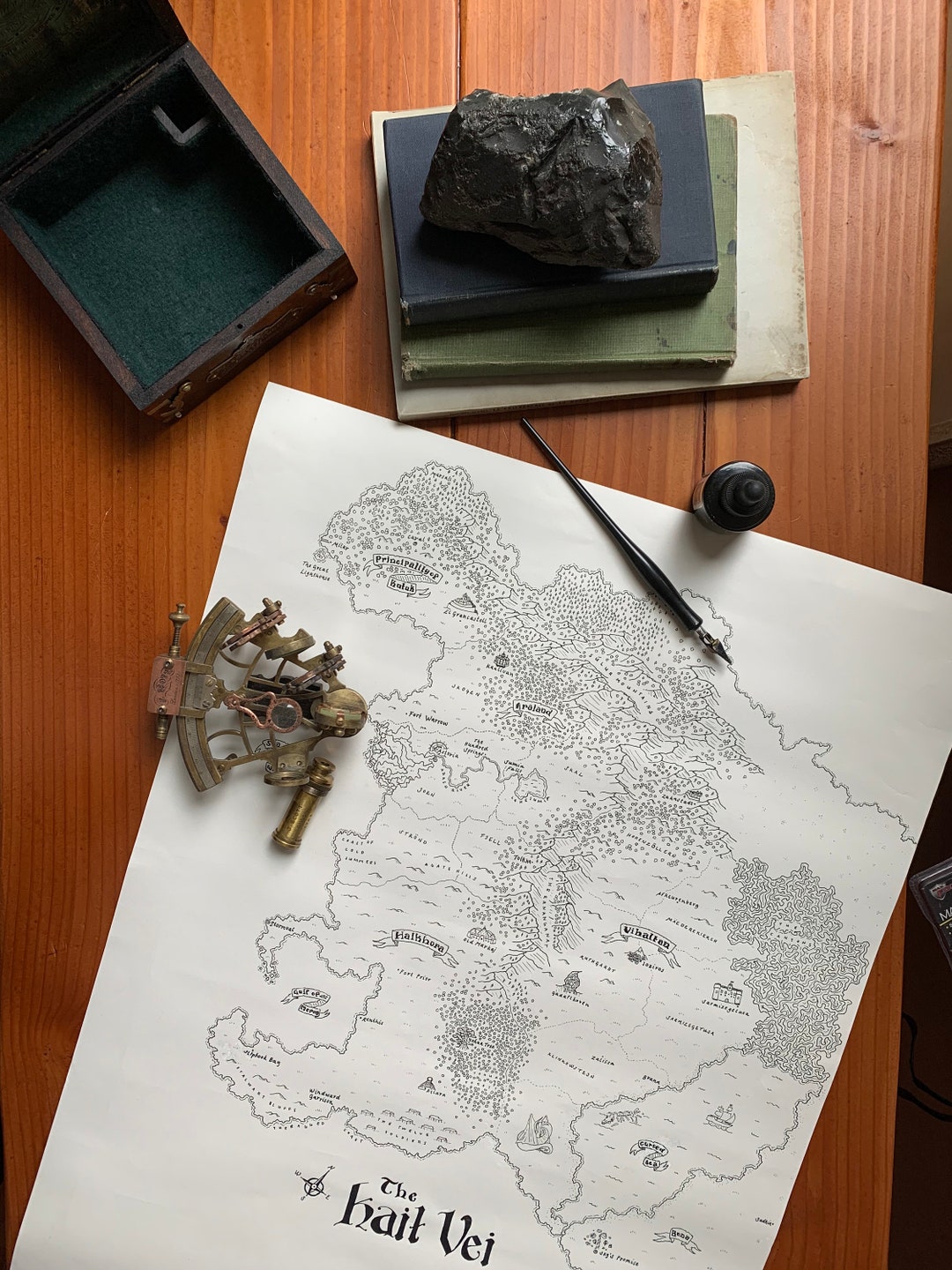 Custom Hand-inked World Map— RPG, Fantasy, Tabletop - Etsy