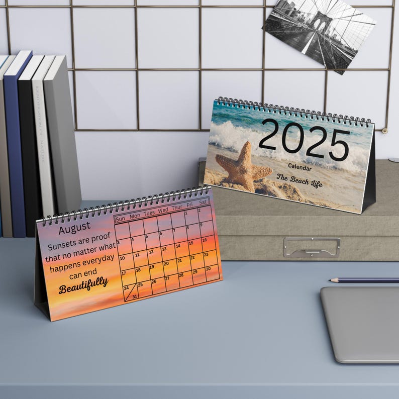 2025 Beach Desktop Calendar - Etsy