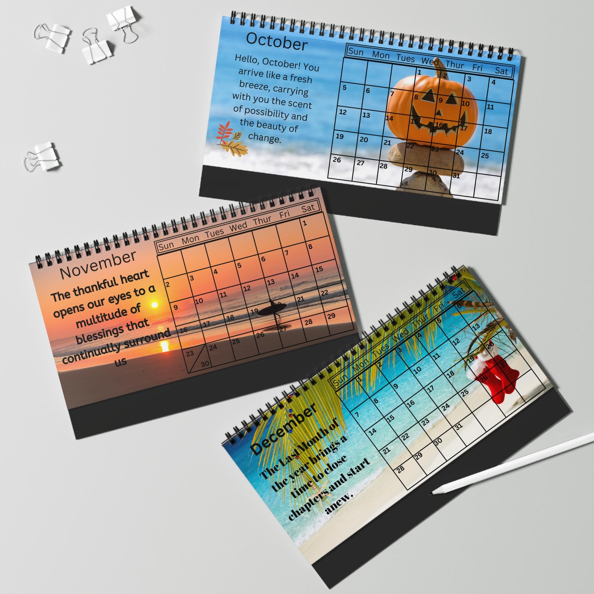 2025 Beach Desktop Calendar - Etsy