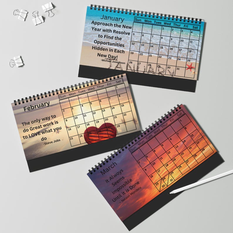 2025 Beach Desktop Calendar - Etsy