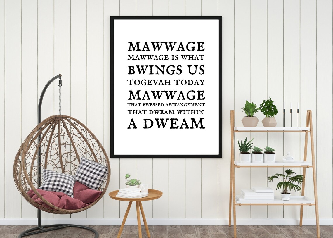 The Princes Bride, Mawwage, Digital Download, Movie Poster, Wall Decor ...