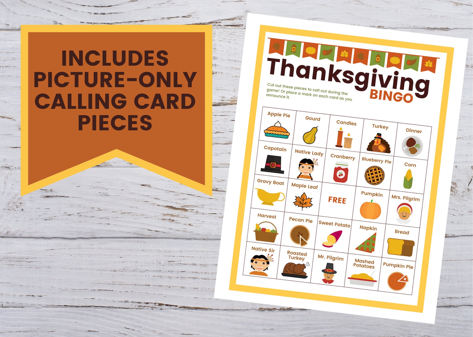 Instant-download Thanksgiving Bingo Game | Kids Thanksgiving Games ...
