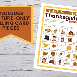 Instant-download Thanksgiving Bingo Game | Kids Thanksgiving Games ...