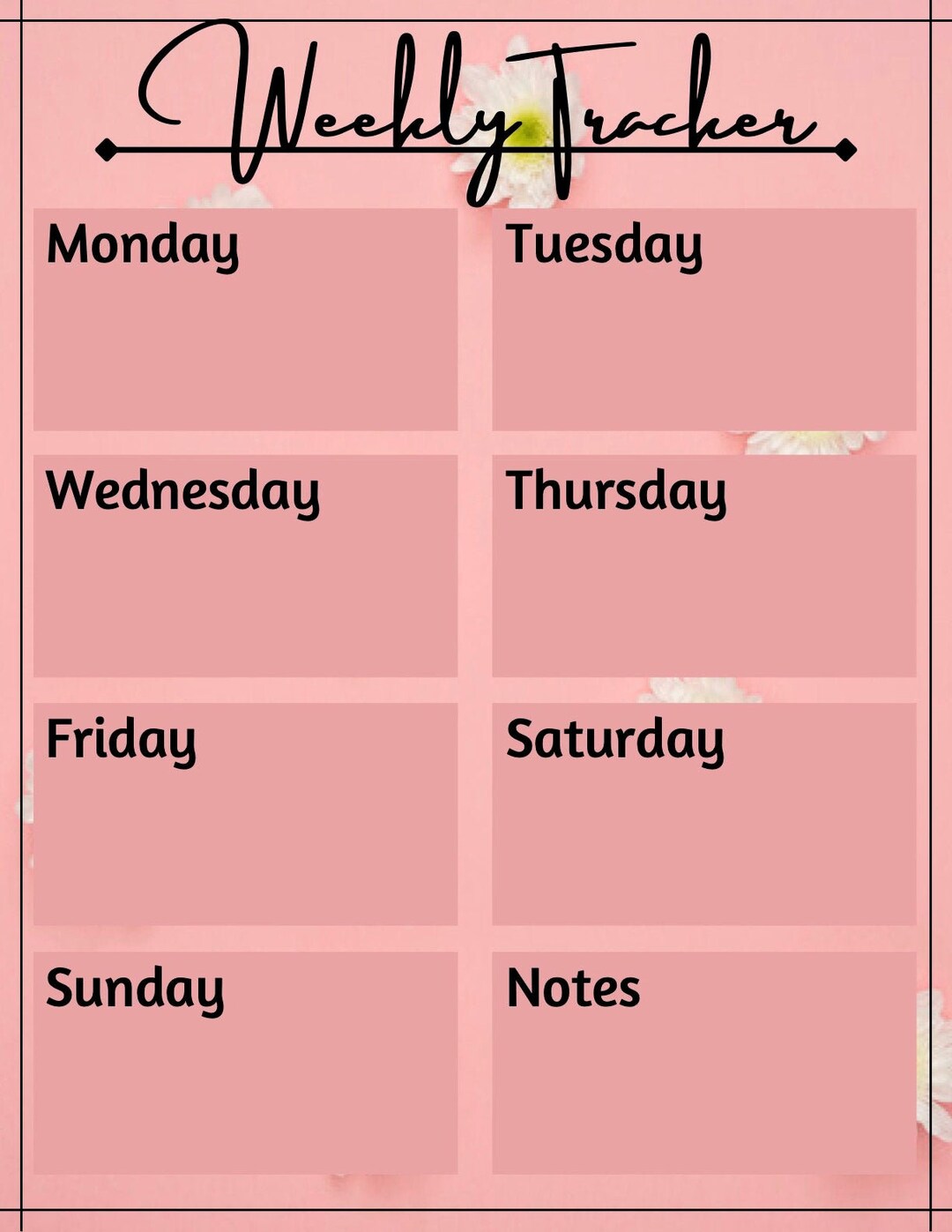 Weekly Tracker - Etsy