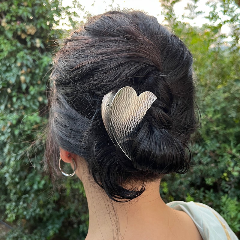Silver Hair Clip - Etsy
