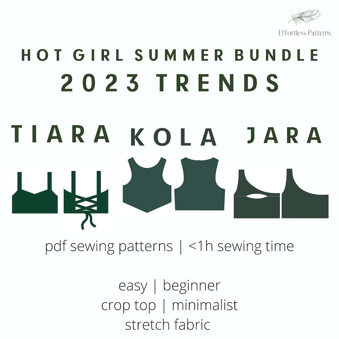 2023 Trends Crop Top Sewing Pattern Bundle Set A4 Letter PDF | off ...