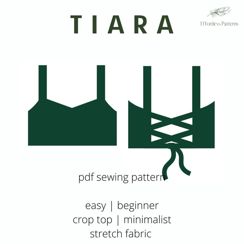 TIARA Crop Top Open Back Strap Sewing Pattern A4 Letter | PDF Summer ...
