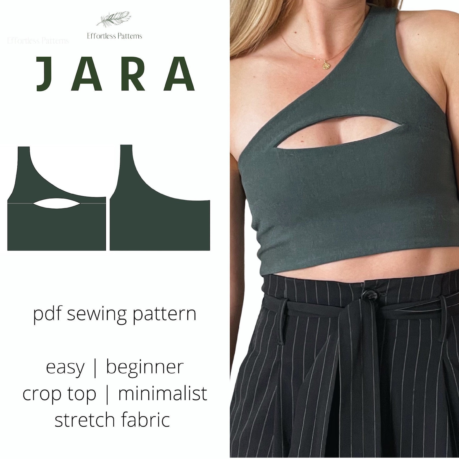 JARA Crop Top Sewing Pattern A4 Letter PDF off Shoulder Crop - Etsy Canada