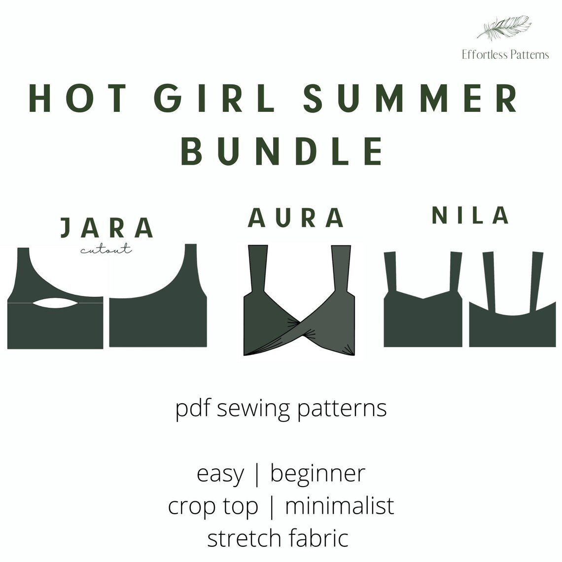 Hot Girl Summer Crop Top Sewing Pattern Bundle Set A4 Letter - Etsy