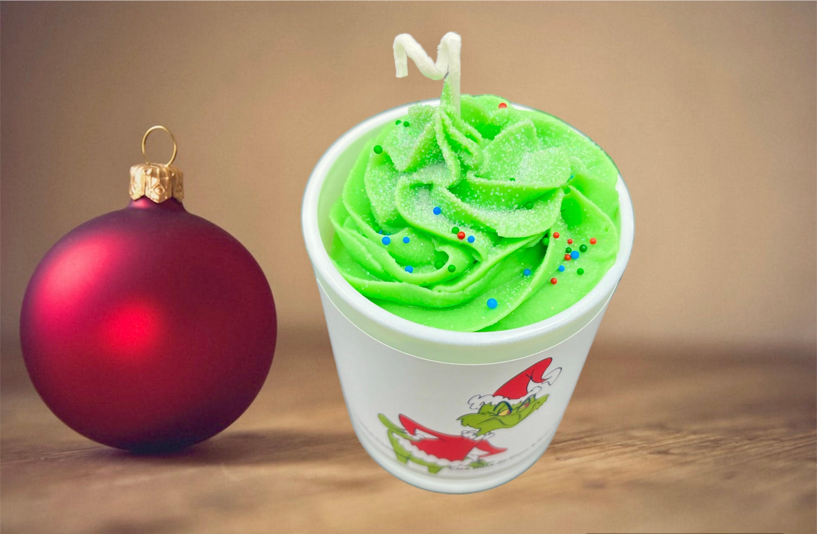 Grinch Candle, Christmas Candle Hand Poured, Christmas Gift Idea, Soy ...