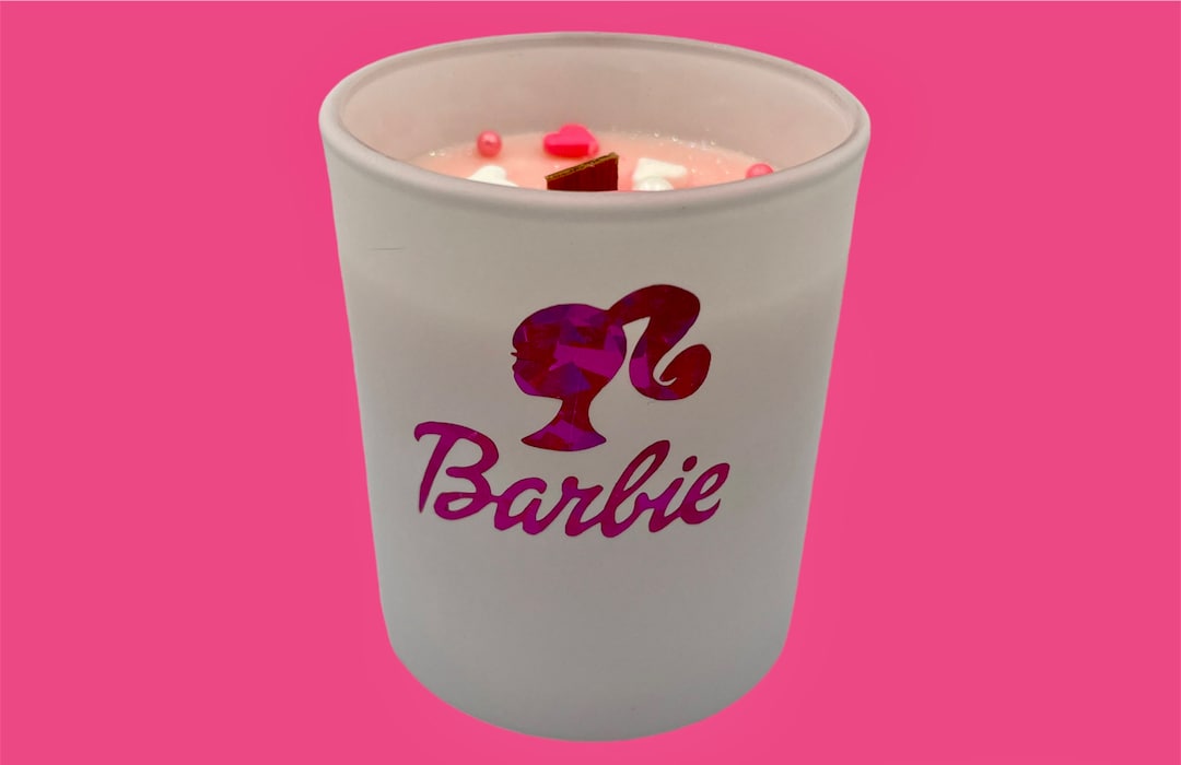 Barbie Movie-inspired Cotton Candy Scented Crackling Wood Wick Candle ...