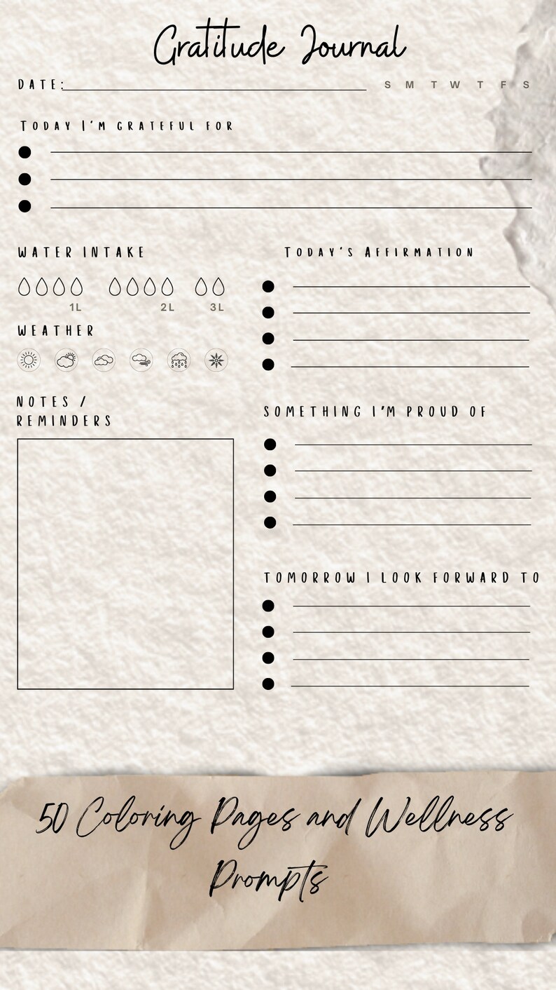 Relaxed Boho Coloring Pages for Adults and Teens With Wellness Prompts ...