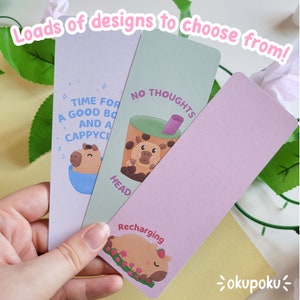 Recharging Capybara Bookmark, Cute Capybara Gift for Book Lovers - Etsy