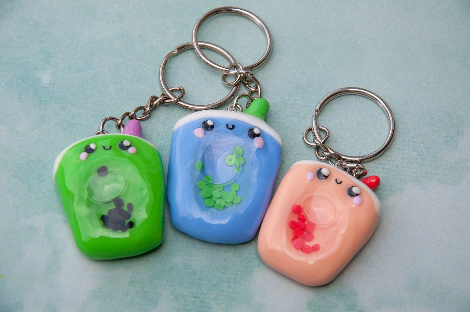 Bubble tea shaker keychain boba tea Cute Handmade polymer | Etsy