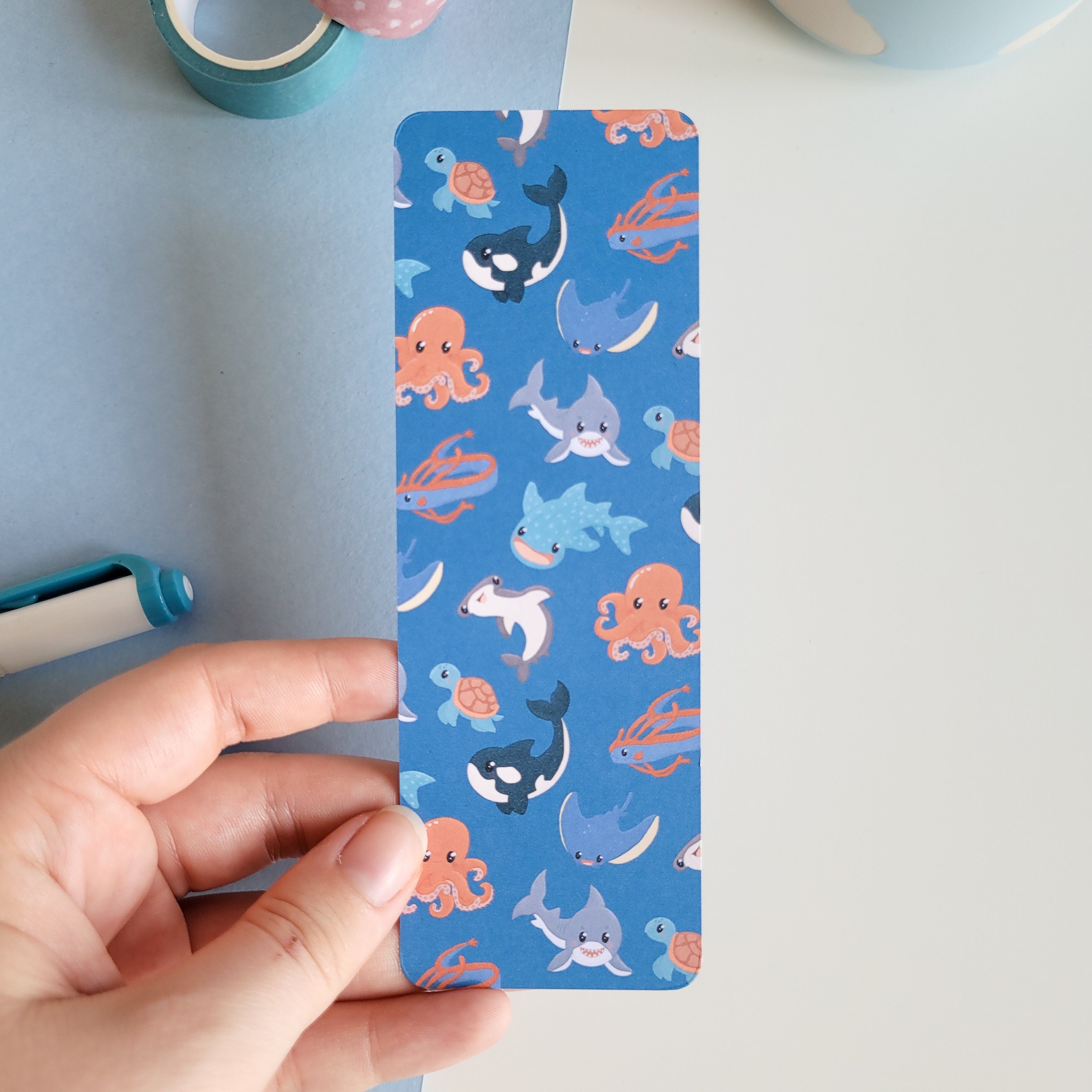 Underwater Animals Bookmark, Cute Ocean Animals Themed Bookmark Gift ...