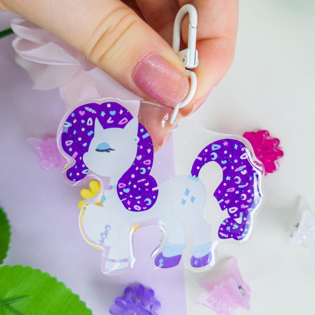Rarity Acrylic Keychain: Pony Character Bag Charm - Etsy