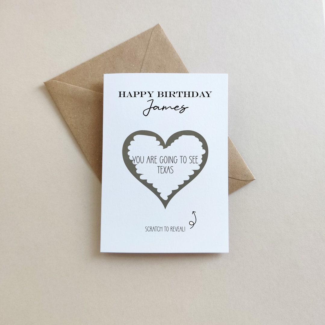 Personalised Birthday Card, Guess What Surprise Reveal Scratch Card ...